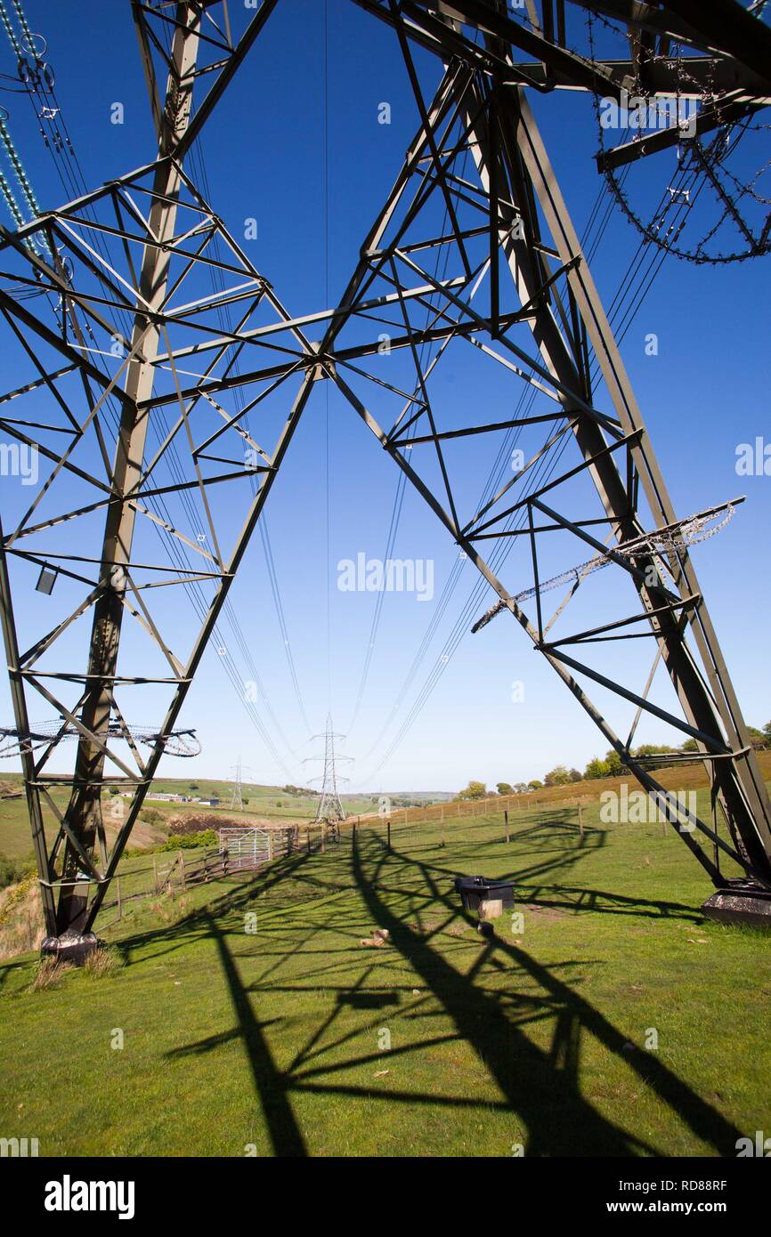Dramatic view of existing power lines and pylons prior to them being ...