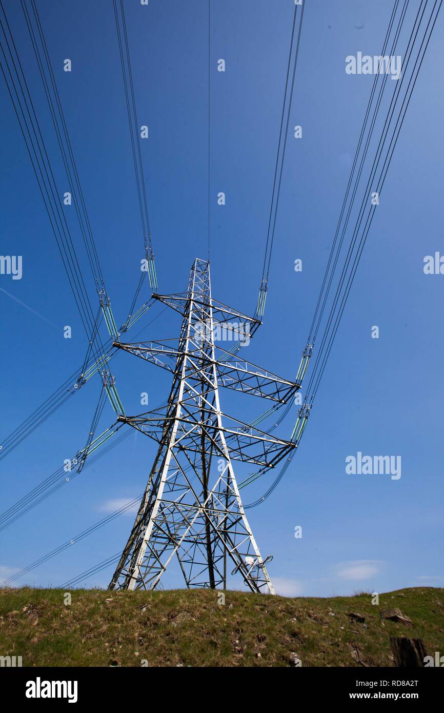 Dramatic view of existing power lines and pylons prior to them being ...