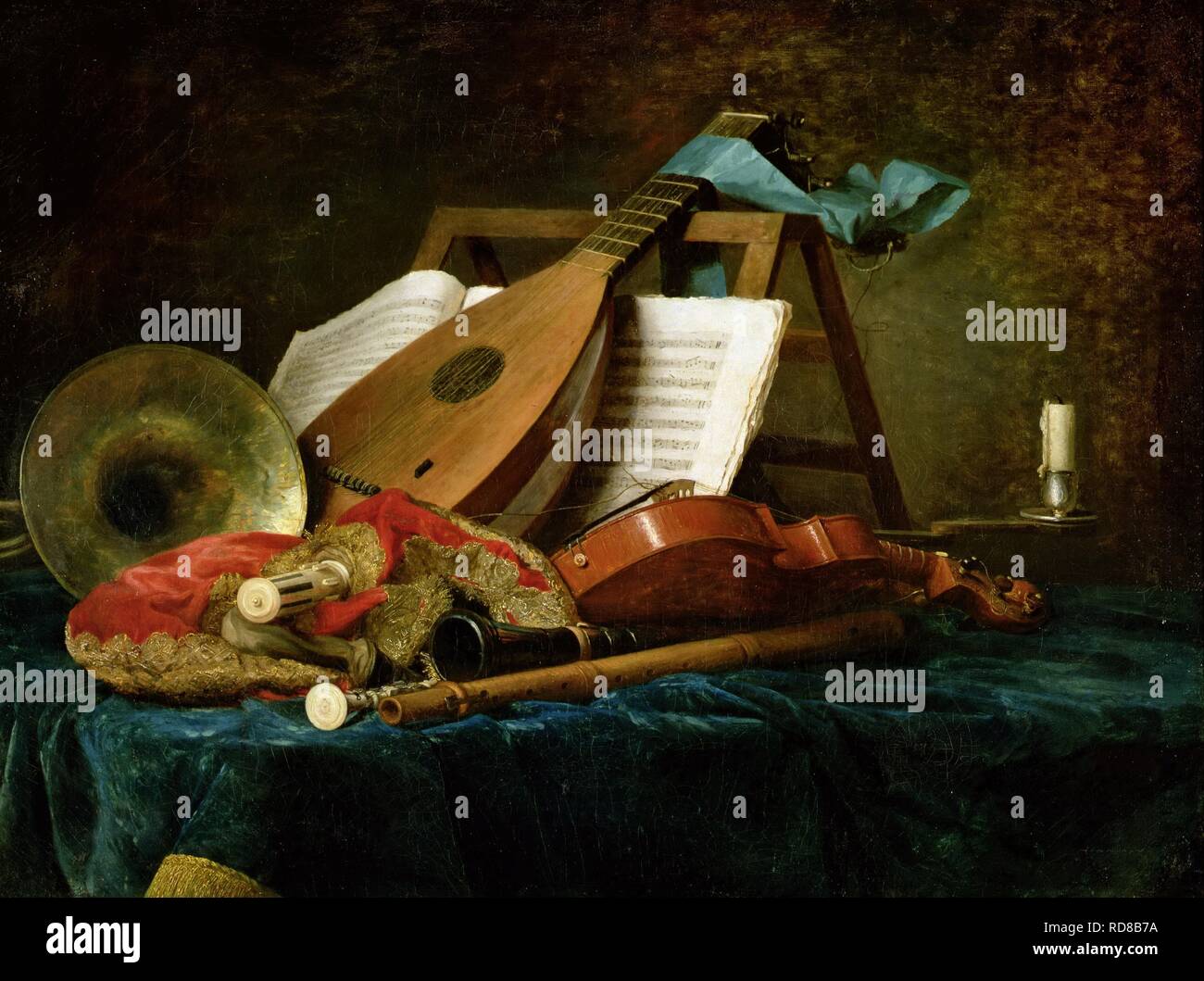 Musical instruments. Museum: Musee du Louvre, Paris. Author: Vallayer ...