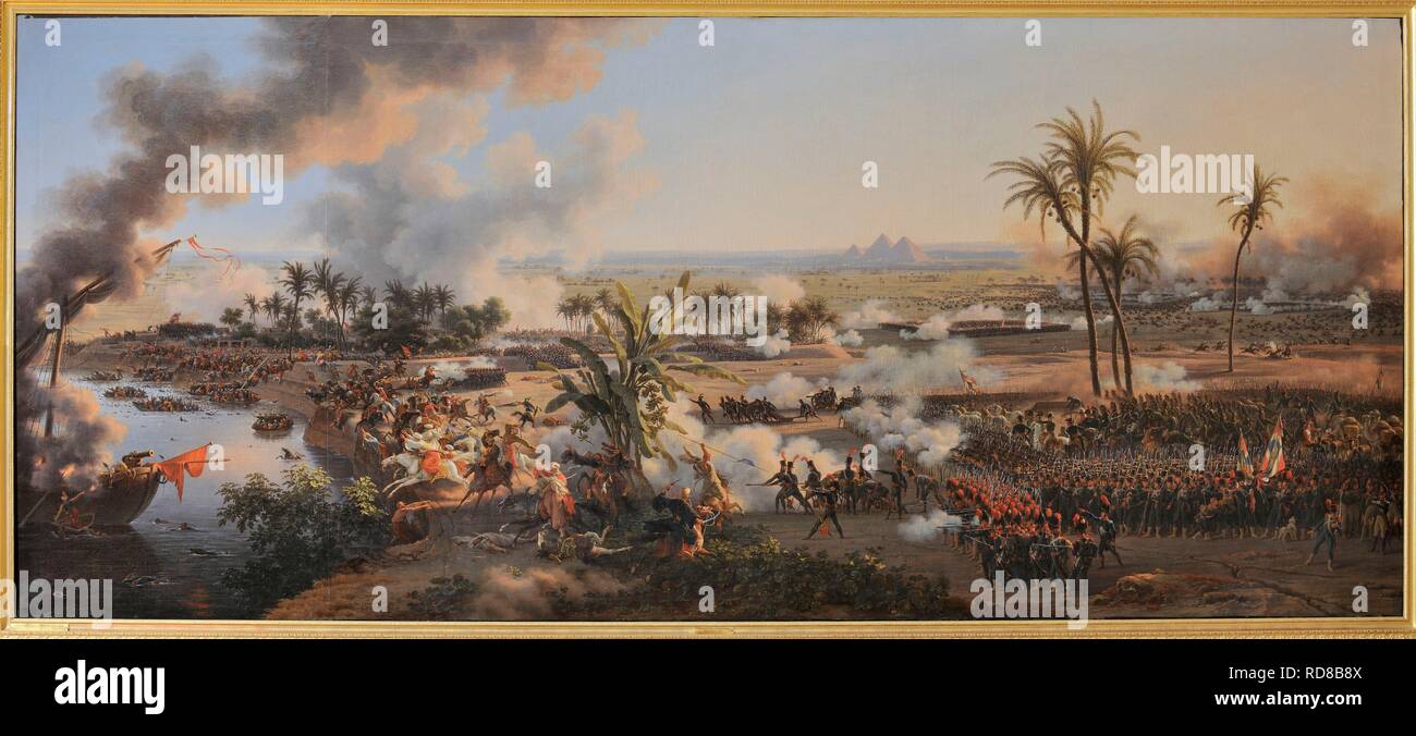 The Battle of the Pyramids on July 21, 1798. Museum: Musée de l ...