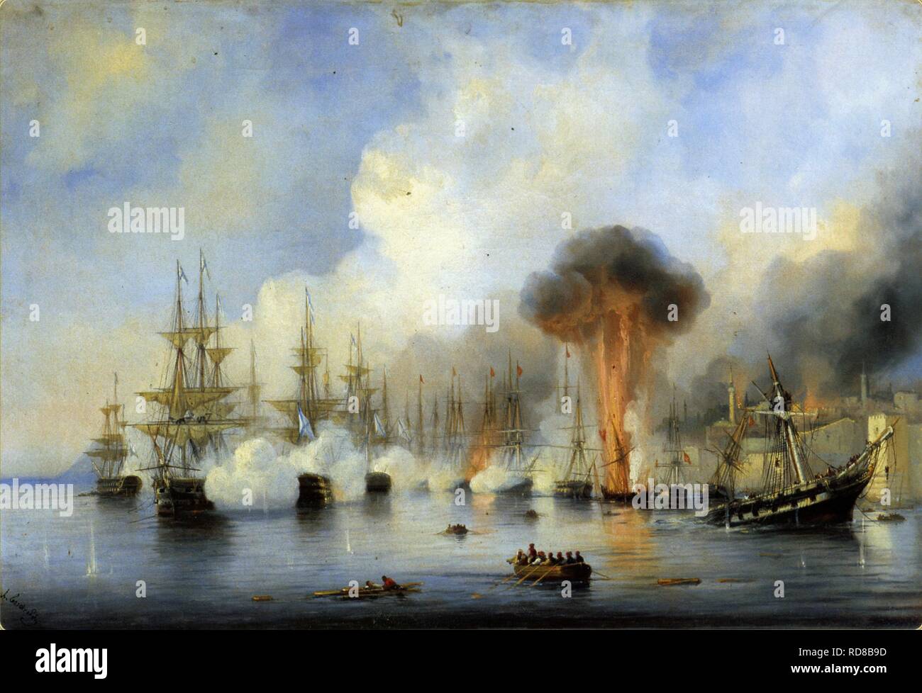 The Battle of Sinop on 30 November 1853. Museum: State Central Navy ...
