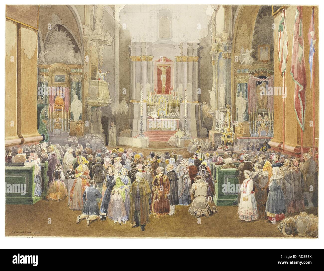 Interior of a Church during Mass. Museum: PRIVATE COLLECTION. Author ...