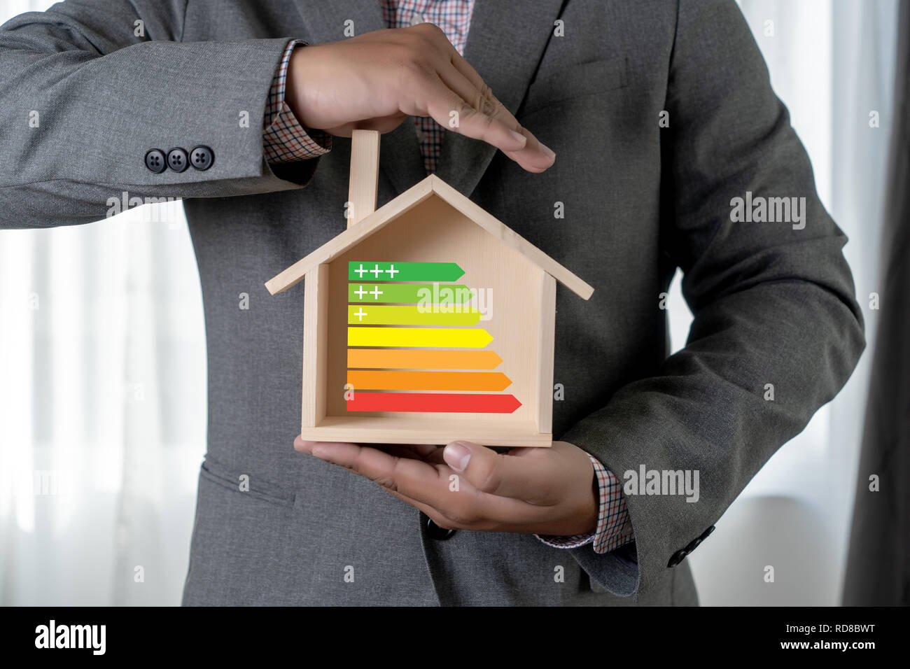 energy rating chart Eco man energy efficiency scale image Stock Photo ...