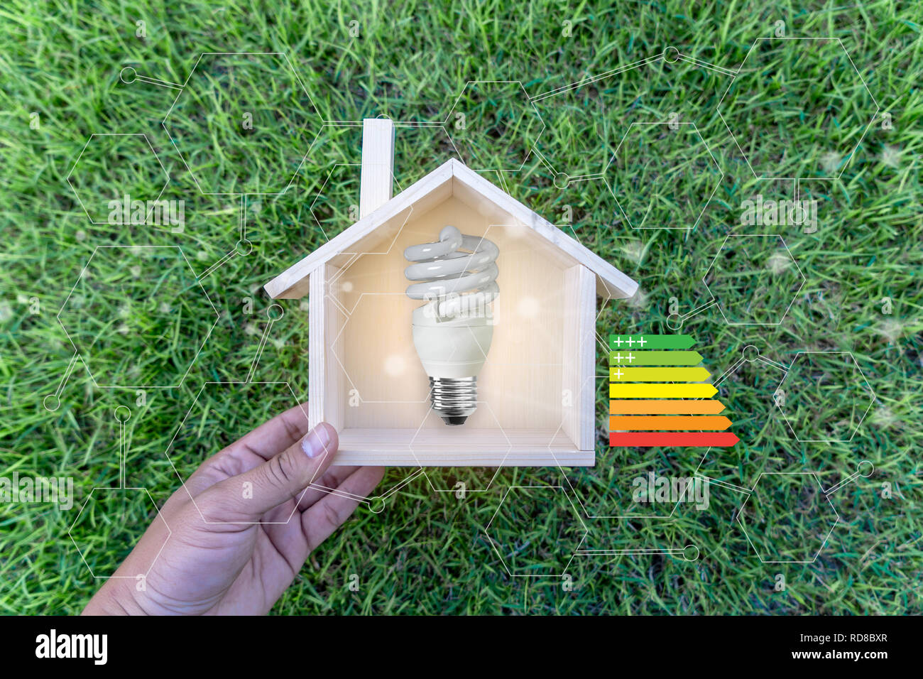 energy rating chart Eco man energy efficiency scale image Stock Photo ...