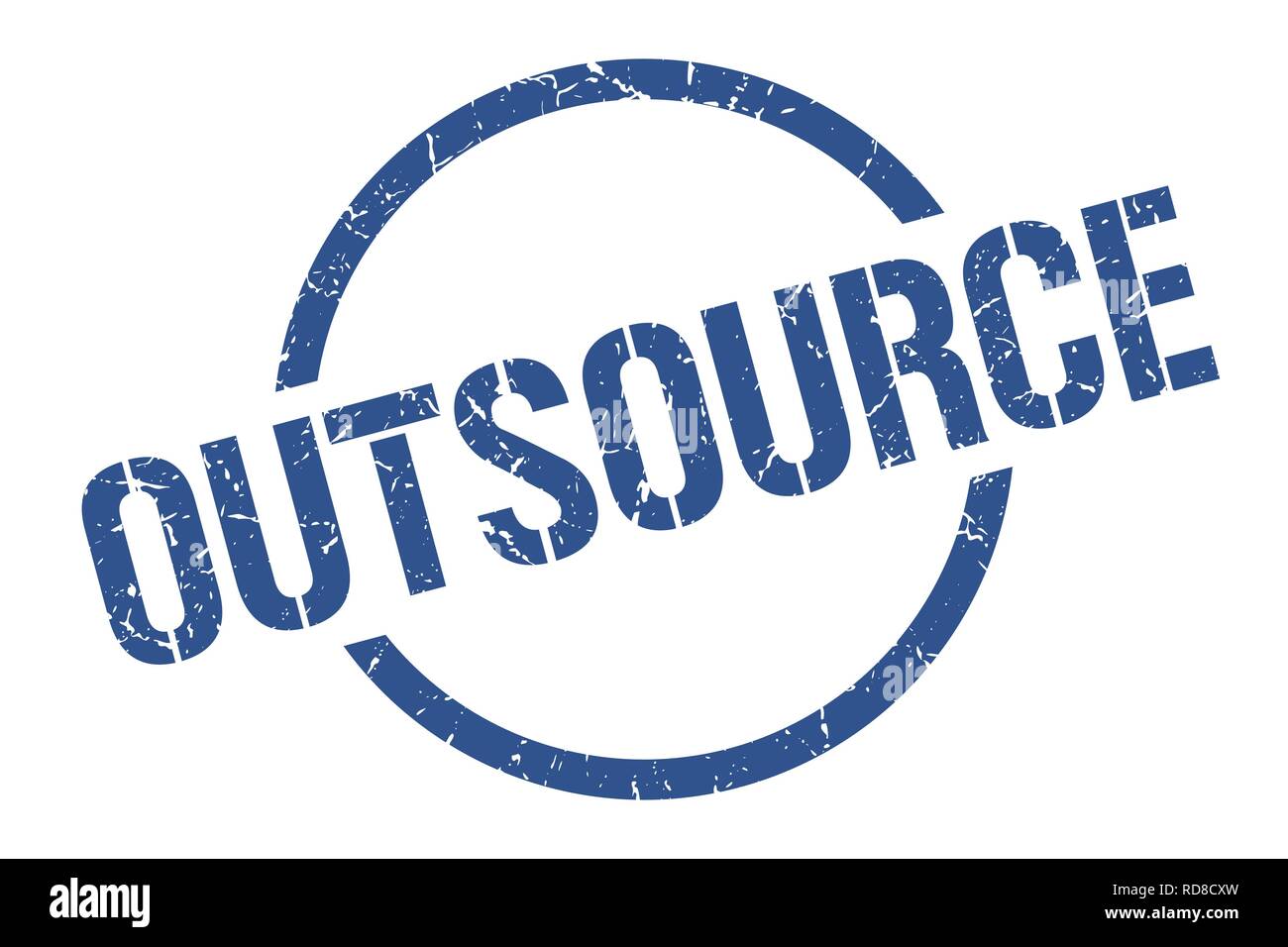 outsource blue round stamp Stock Vector Image & Art - Alamy