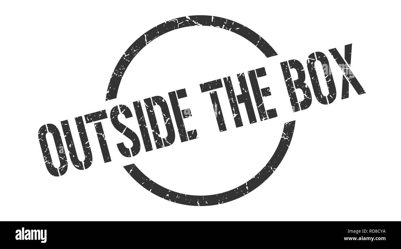 outside the box black round stamp Stock Vector Image & Art - Alamy
