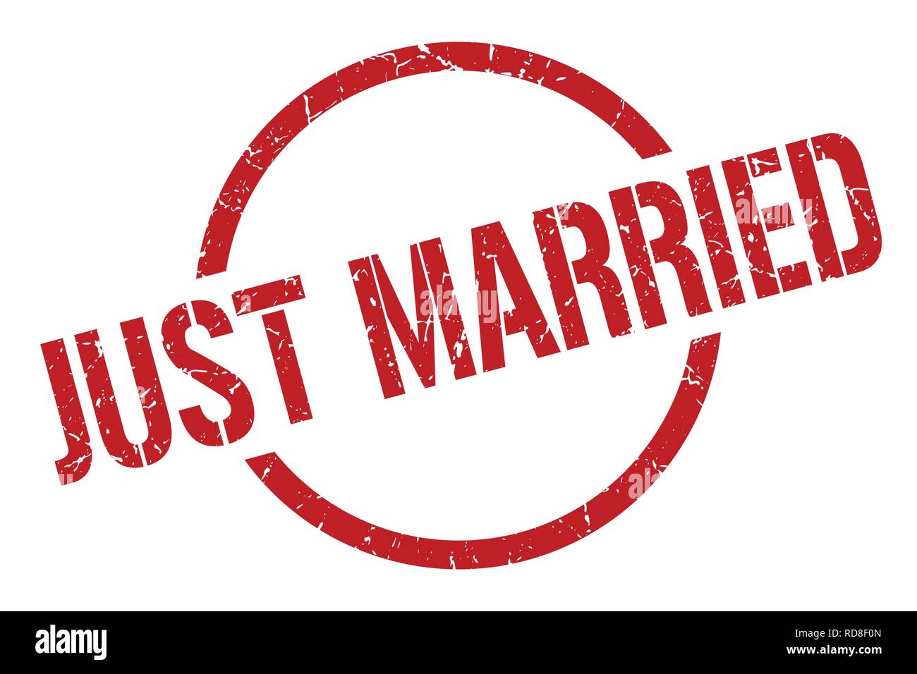 just married red round stamp Stock Vector Image & Art - Alamy