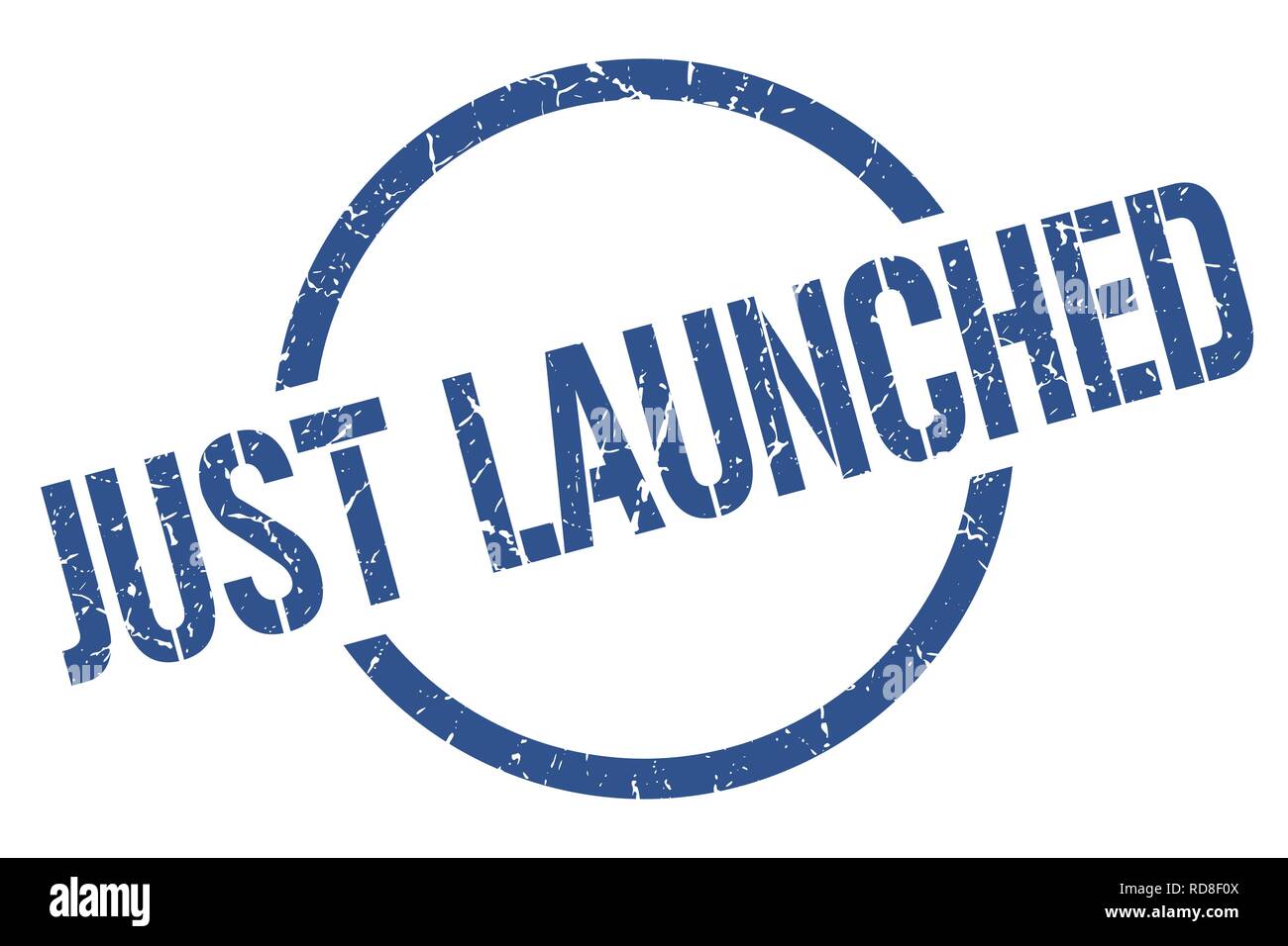 just launched blue round stamp Stock Vector Image & Art - Alamy