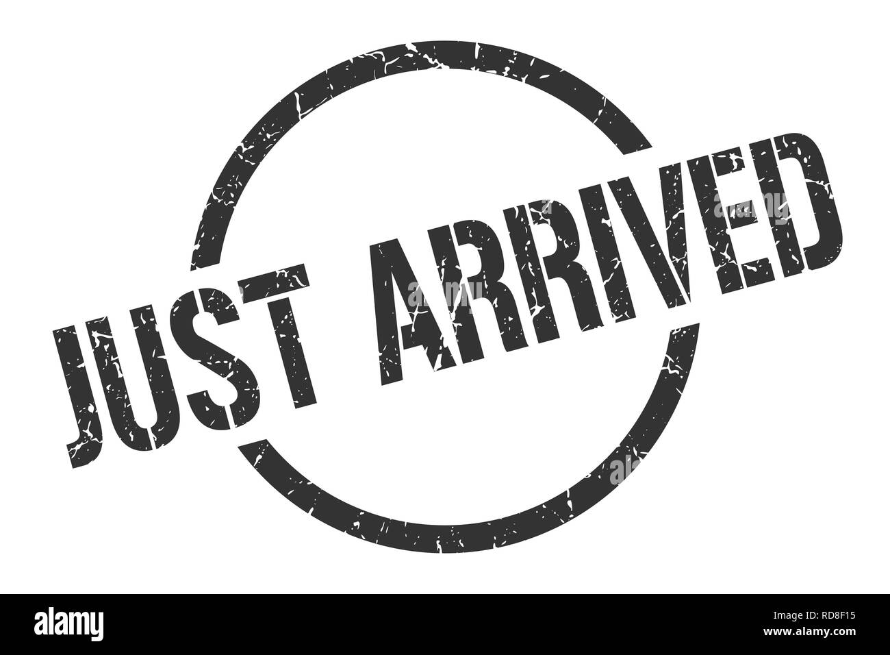 just arrived black round stamp Stock Vector Image & Art - Alamy