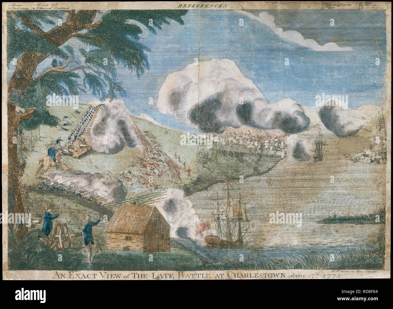 An exact view of the late battle at Charlestown, June 17th, 1775 Stock ...