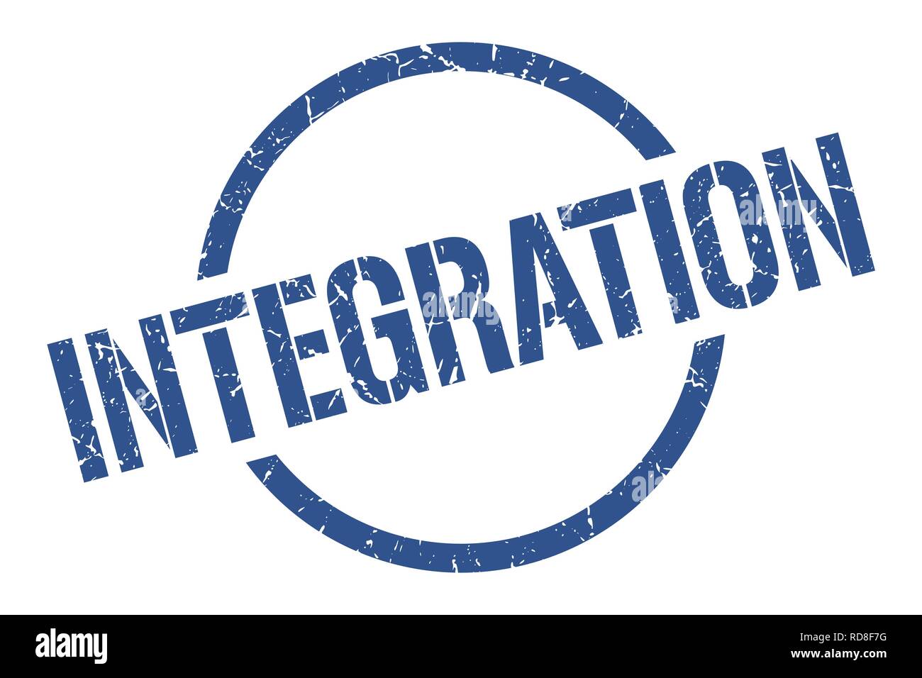 integration blue round stamp Stock Vector Image & Art - Alamy