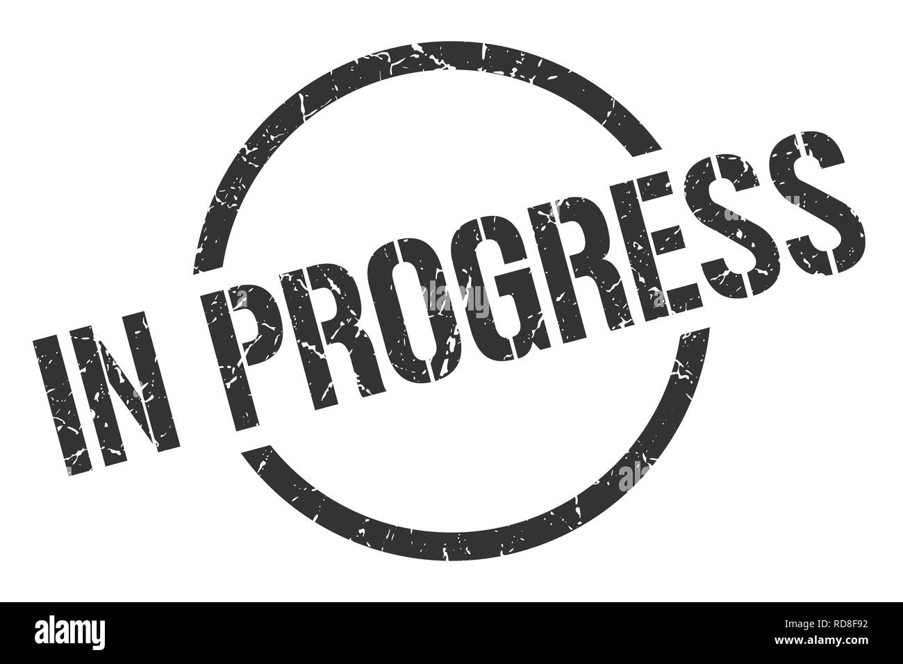 in progress black round stamp Stock Vector Image & Art - Alamy