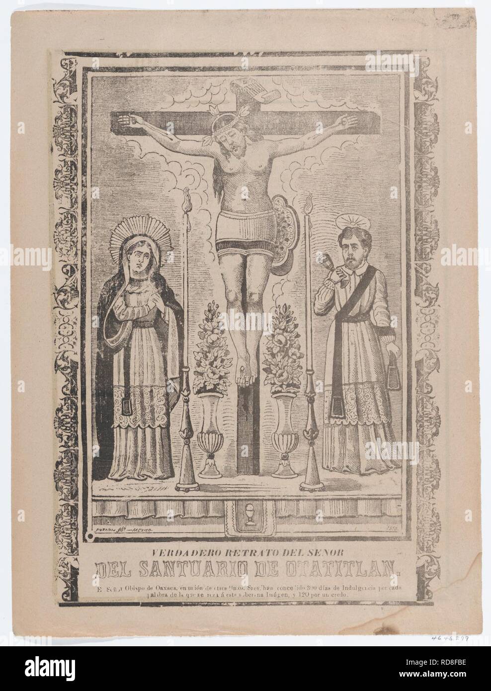 An indulgence with an image of Our Lord of Chalma Stock Photo - Alamy