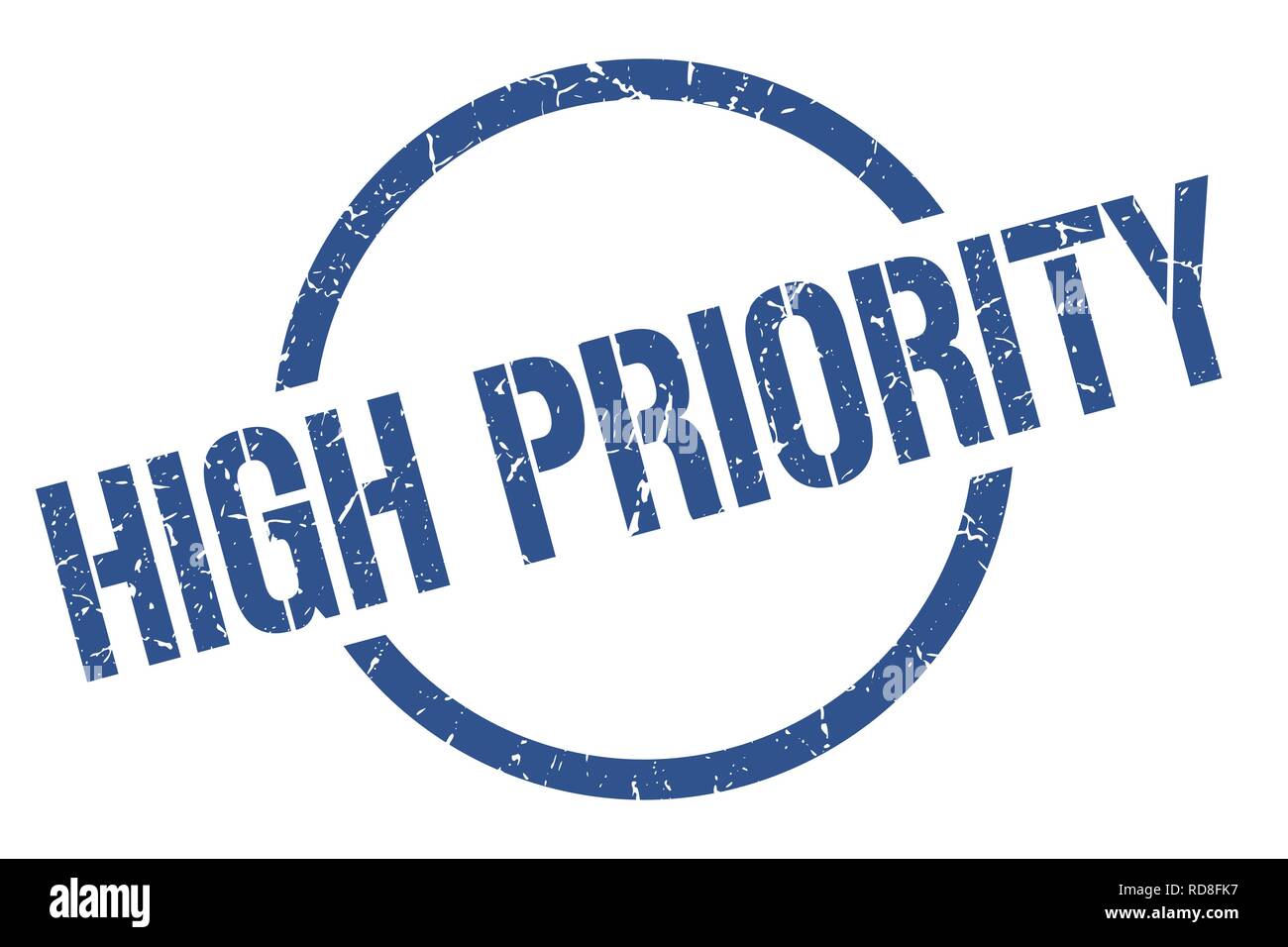 high priority blue round stamp Stock Vector Image & Art - Alamy