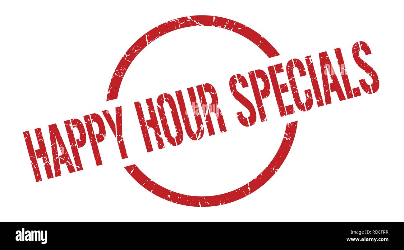happy hour specials red round stamp Stock Vector Image & Art - Alamy