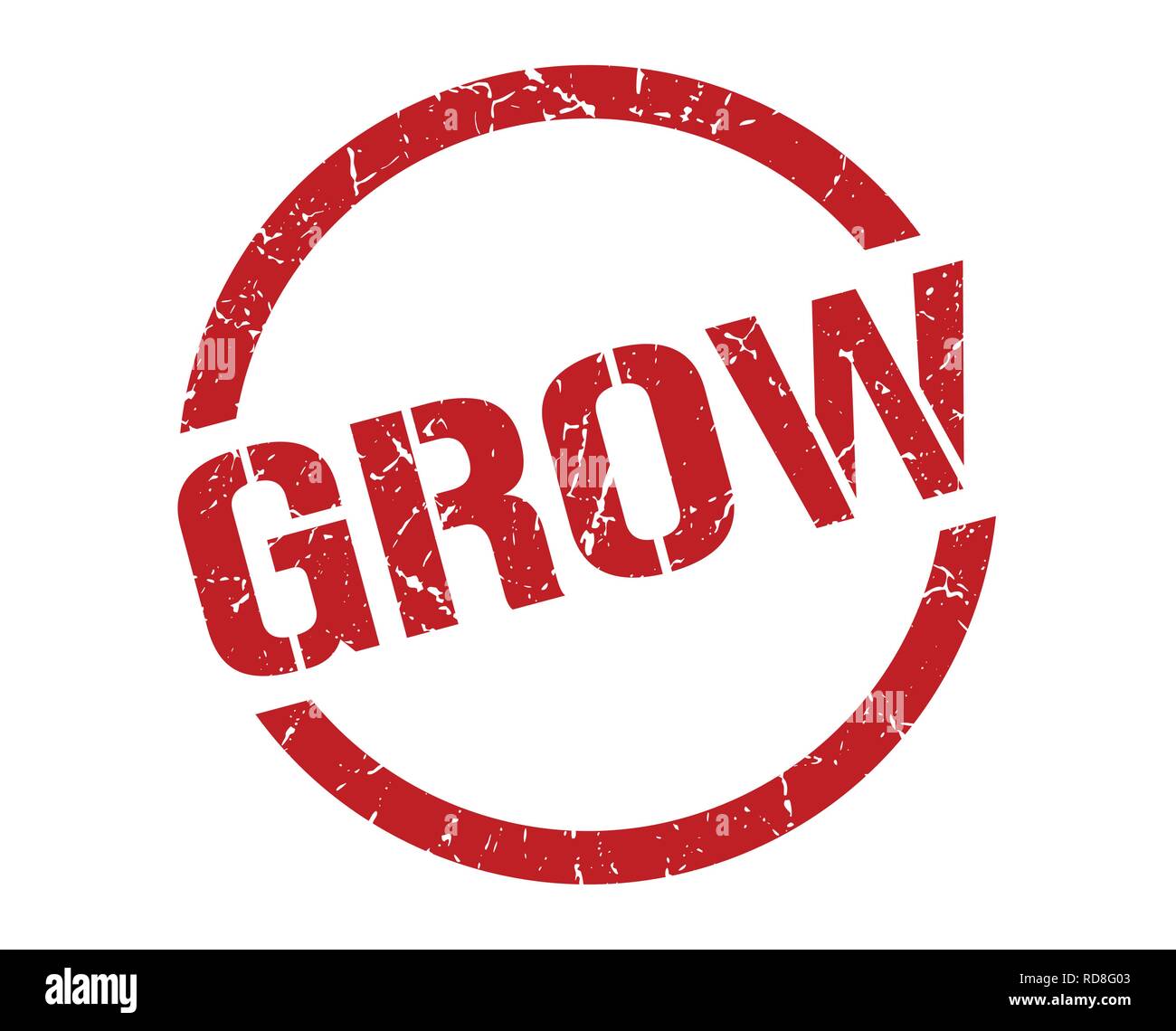 grow red round stamp Stock Vector Image & Art - Alamy