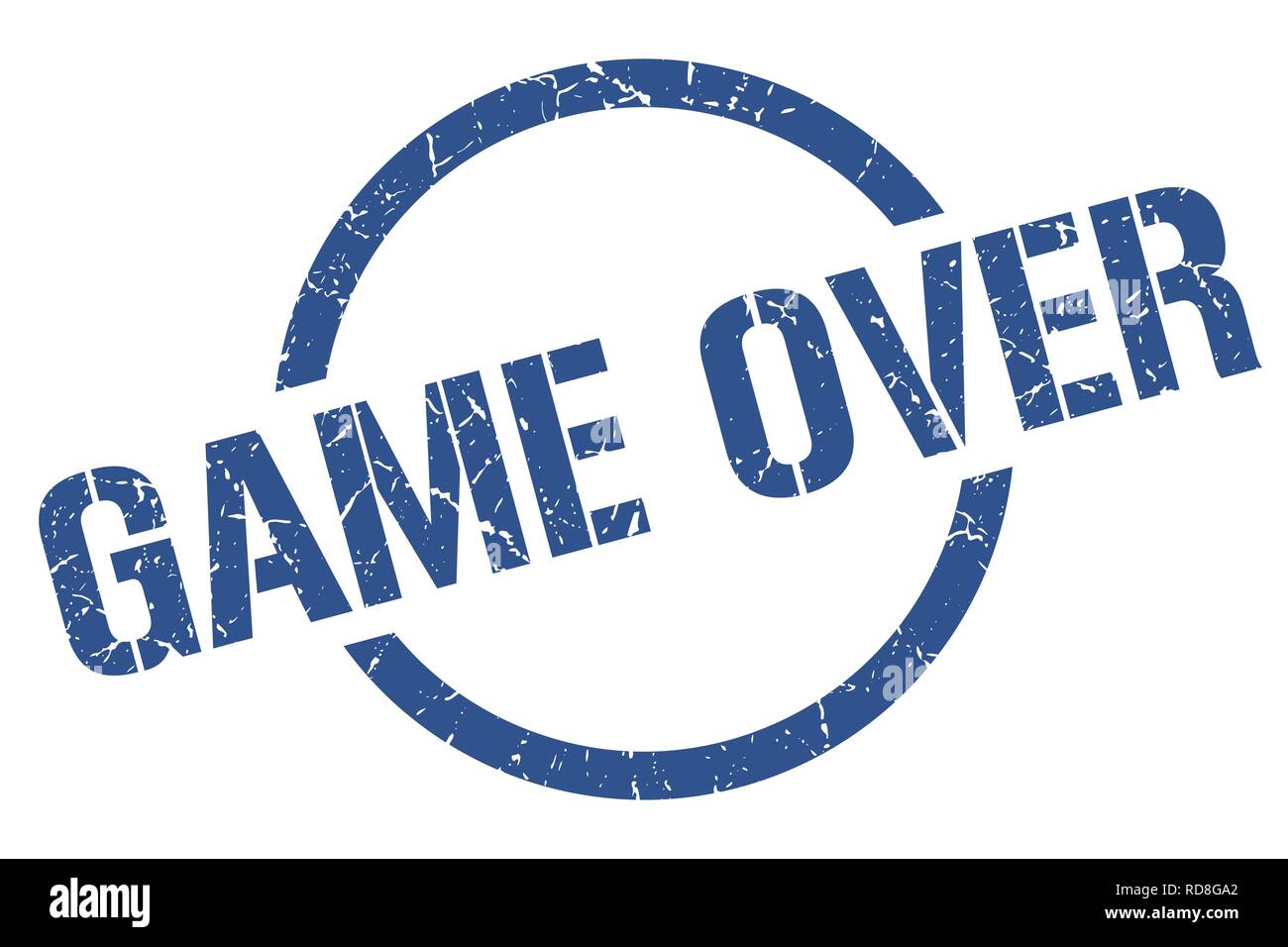 game over blue round stamp Stock Vector Image & Art - Alamy
