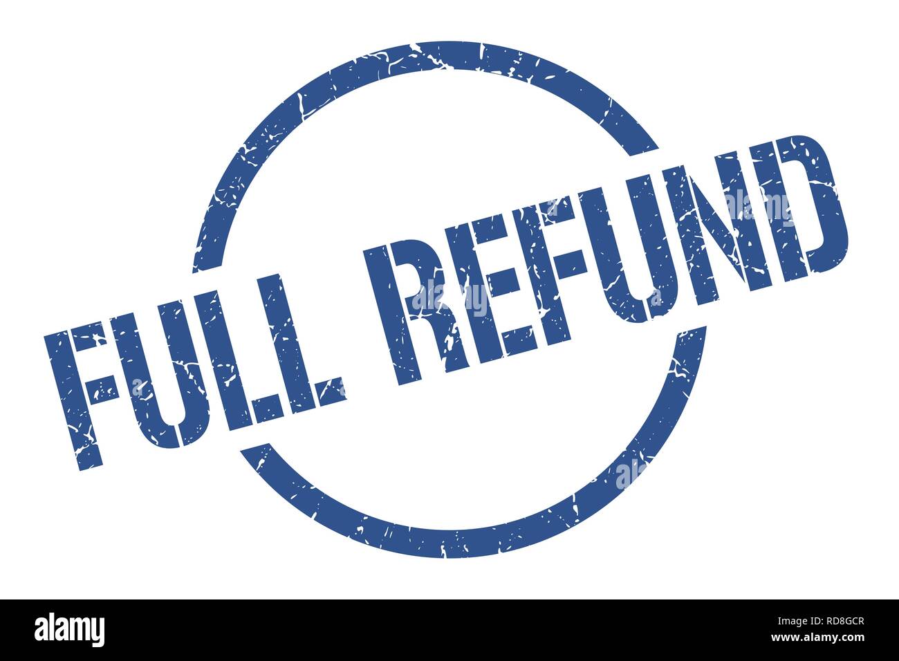 full refund blue round stamp Stock Vector Image & Art - Alamy