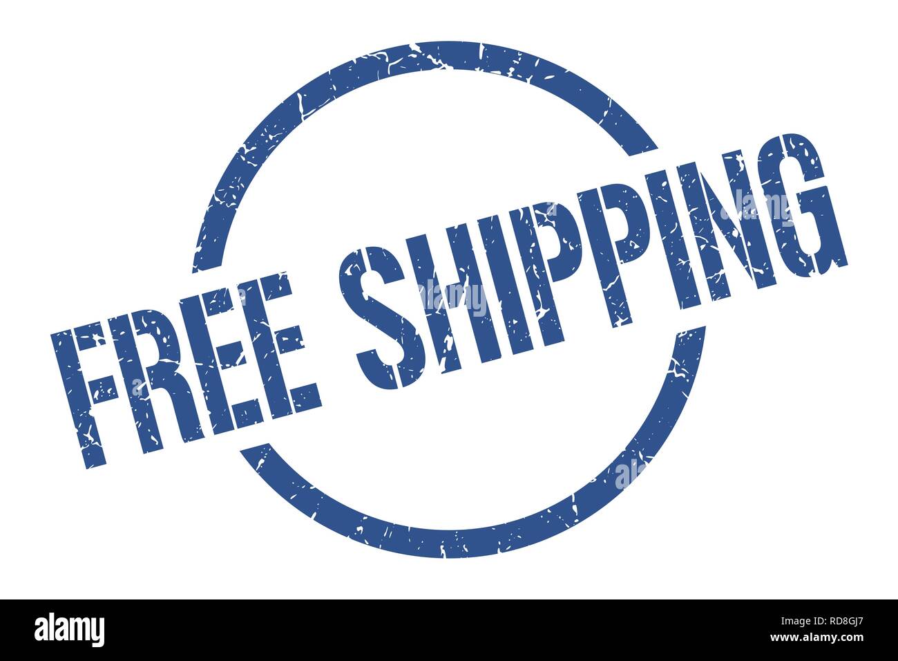 free shipping blue round stamp Stock Vector Image & Art - Alamy