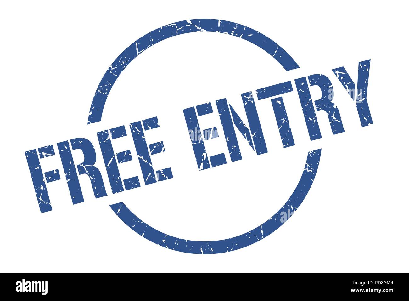 free entry blue round stamp Stock Vector Image & Art - Alamy