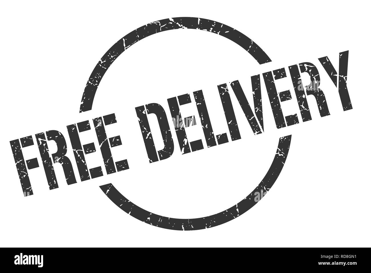 free delivery black round stamp Stock Vector Image & Art - Alamy