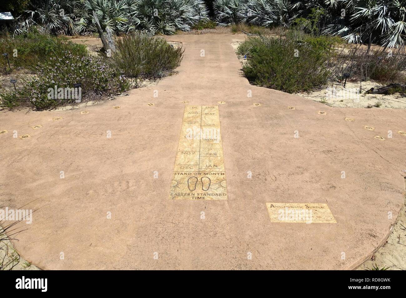 Analemmatic sundial - Endangered Plant Garden - Bok Tower Gardens Stock ...