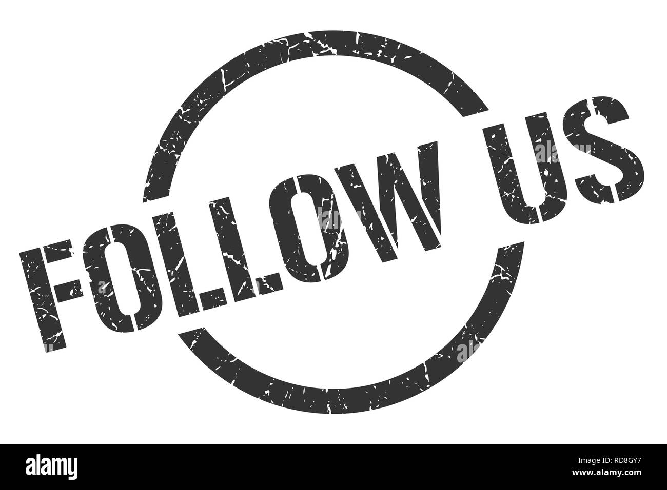 follow us black round stamp Stock Vector Image & Art - Alamy