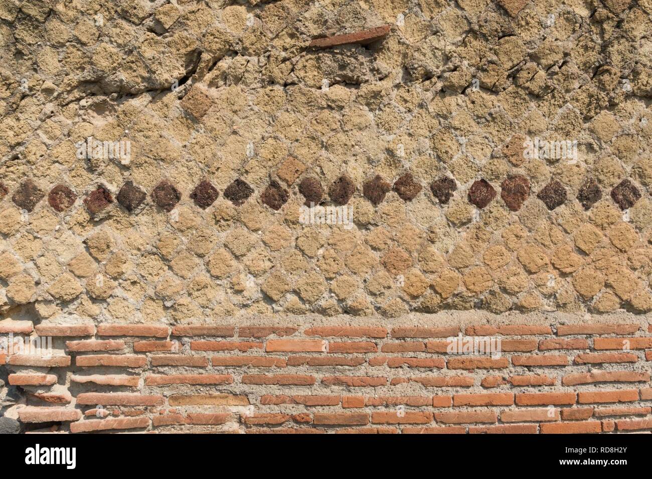 Ancient roman wall Herculaneum Stock Photo - Alamy