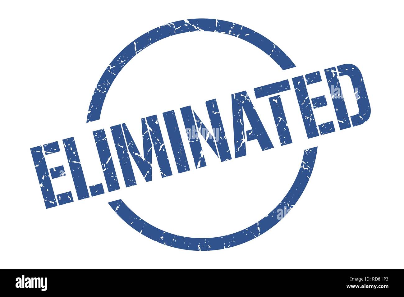 eliminated blue round stamp Stock Vector Image & Art - Alamy