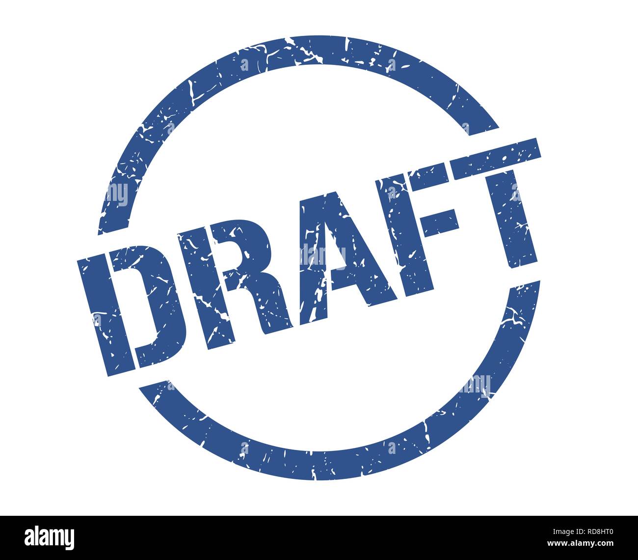 draft blue round stamp Stock Vector Image & Art - Alamy
