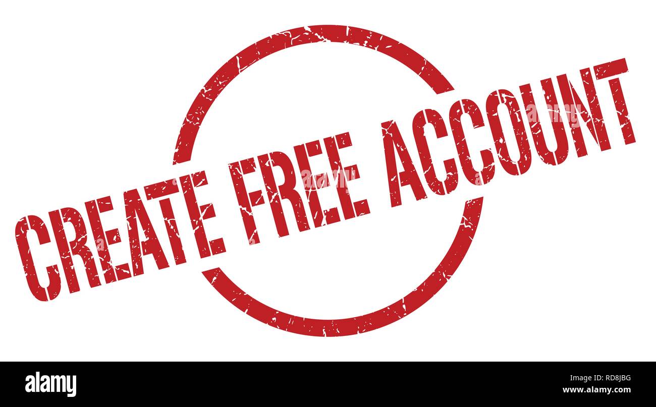 create free account red round stamp Stock Vector Image & Art - Alamy