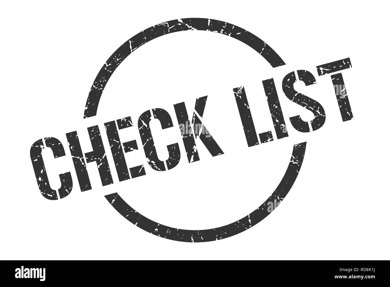 check list black round stamp Stock Vector Image & Art - Alamy