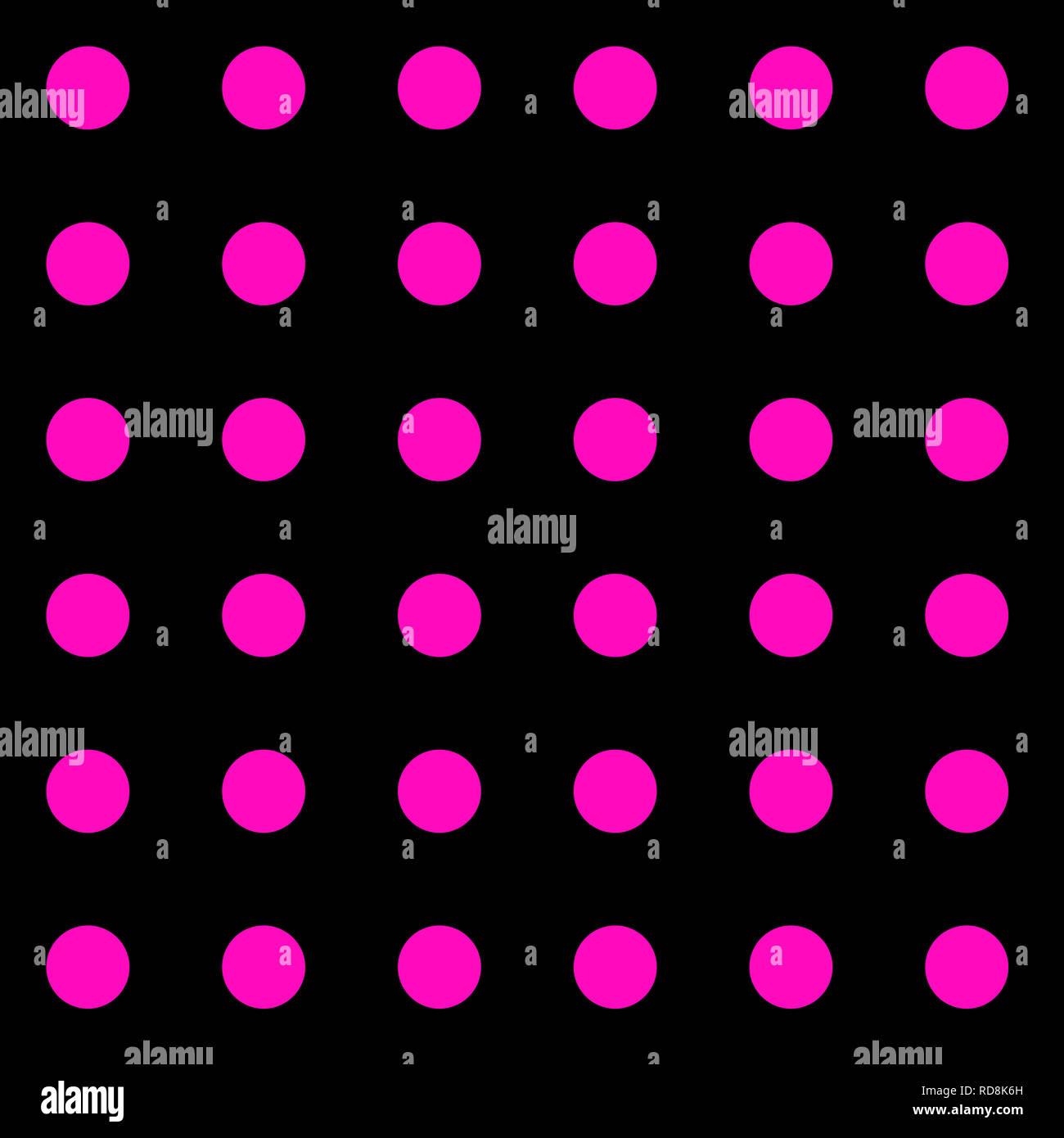 Seamless repeating pattern of big pink dots on a black background Stock ...