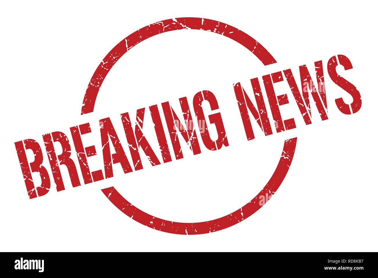 breaking news red round stamp Stock Vector Image & Art - Alamy