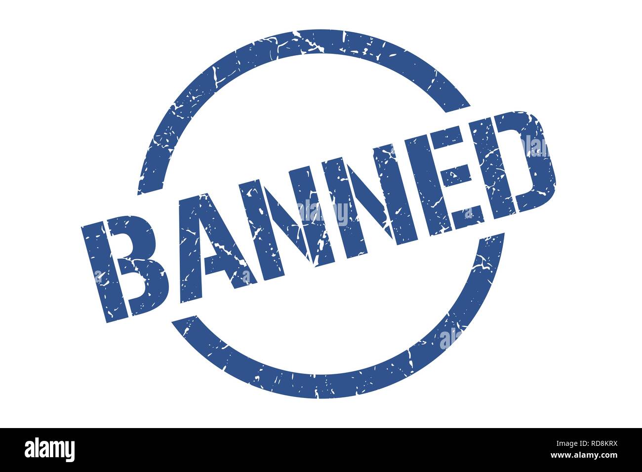 banned blue round stamp Stock Vector Image & Art - Alamy