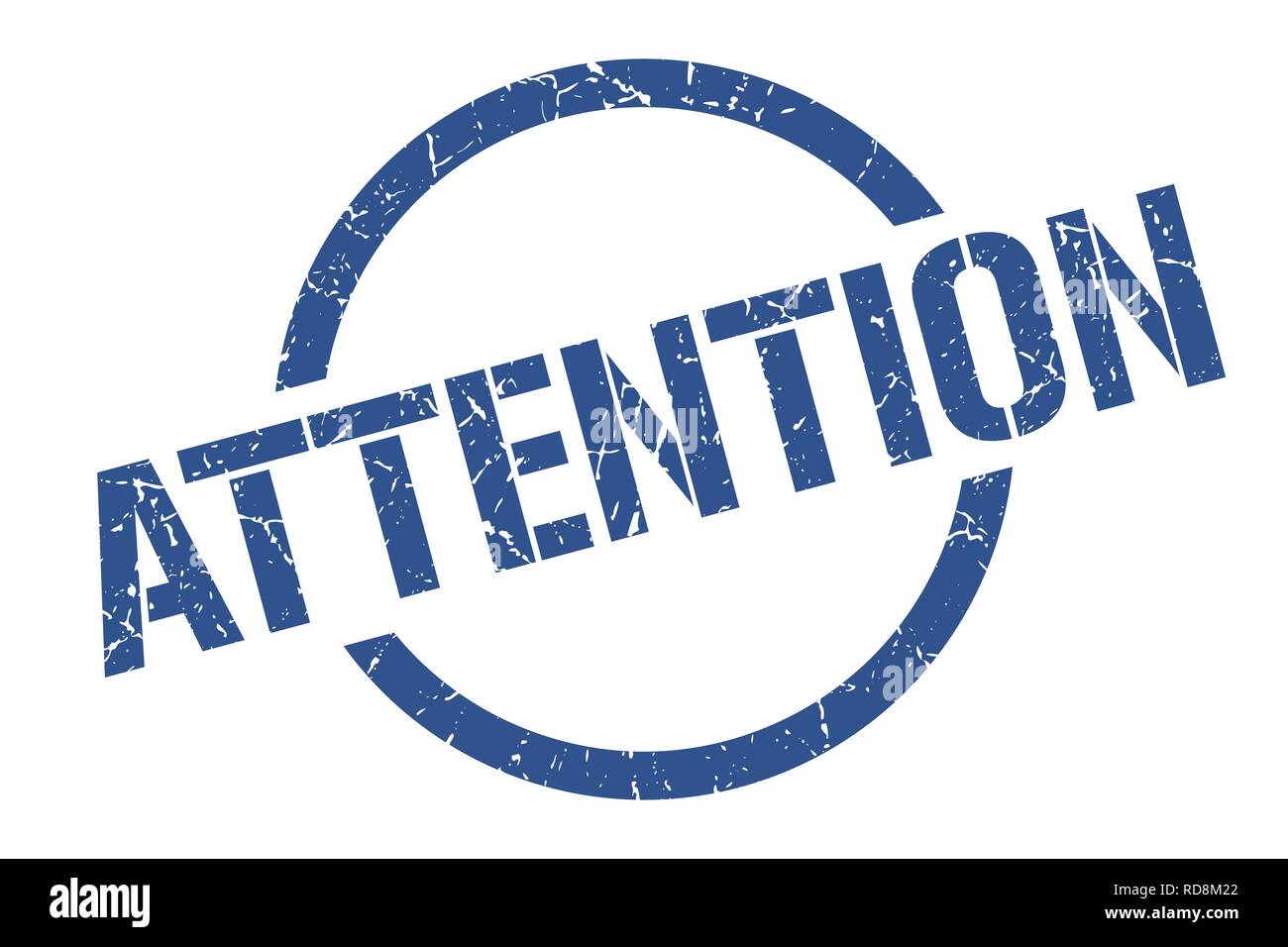 Attention round blue sticker hi-res stock photography and images - Alamy