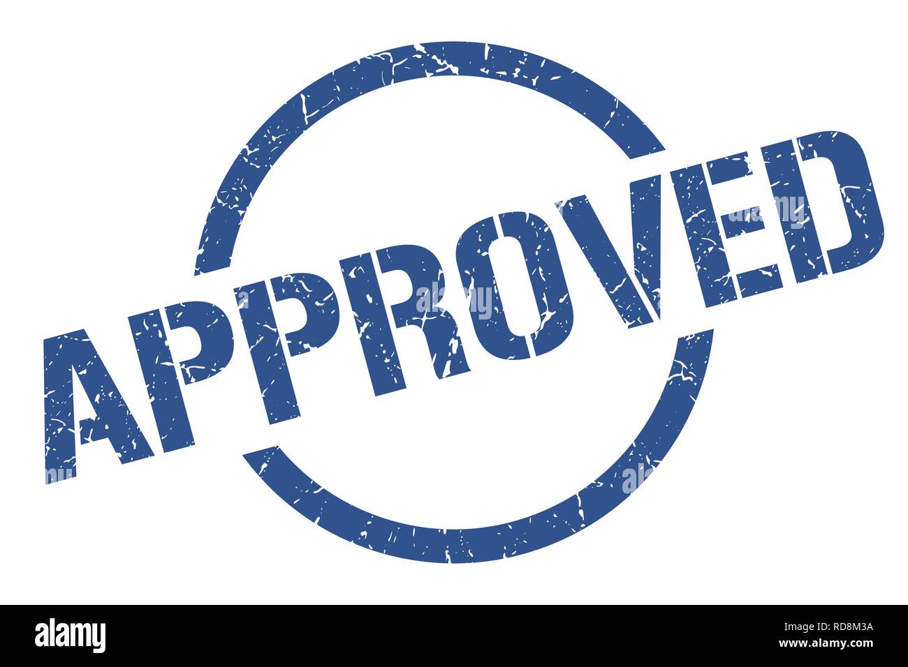 approved blue round stamp Stock Vector Image & Art - Alamy