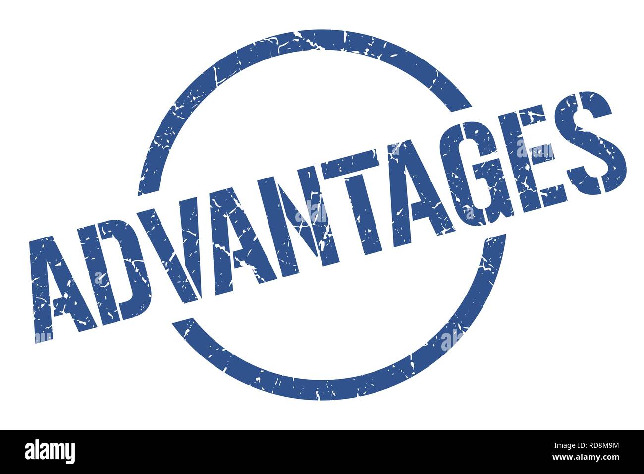 advantages blue round stamp Stock Vector Image & Art - Alamy
