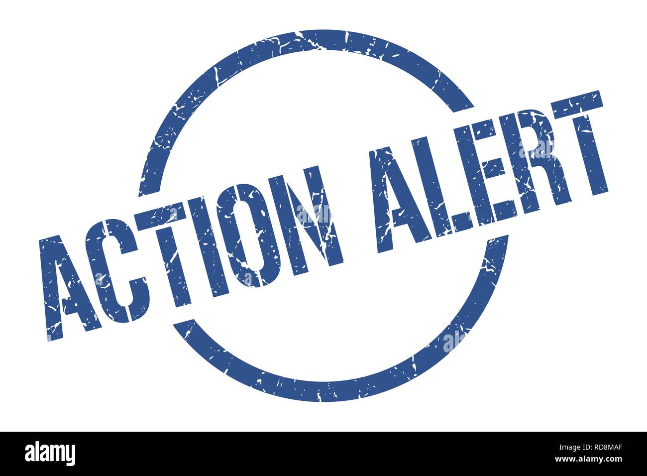 action alert blue round stamp Stock Vector Image & Art - Alamy