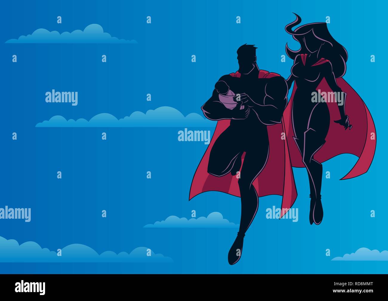 Super Dad Mom and Baby Sky Silhouette Stock Vector Image & Art - Alamy