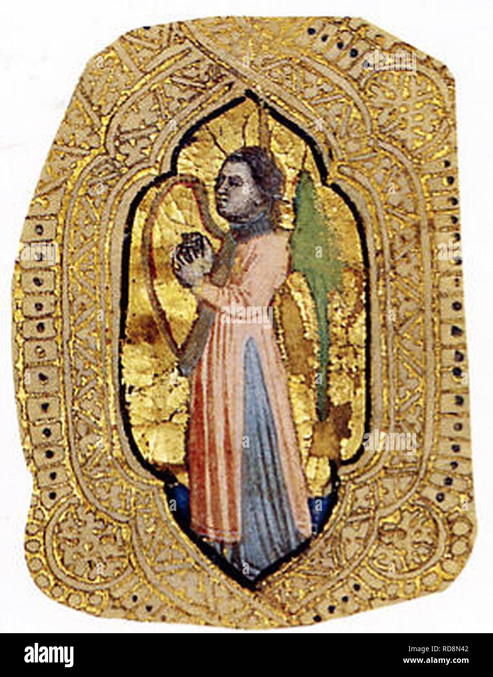 Angel with Harp Stock Photo - Alamy