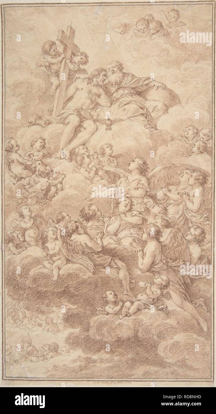 Holy trinity with adoring angels hi-res stock photography and images ...