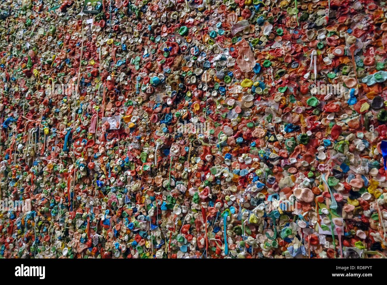 The Market Theatre gum wall is a brick wall covered in chewed bubble ...