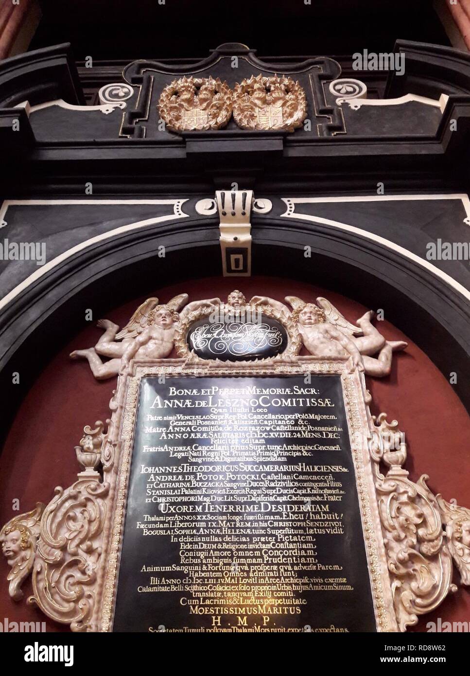 Anonymous Epitaph of Anna Potocka 02 Stock Photo - Alamy