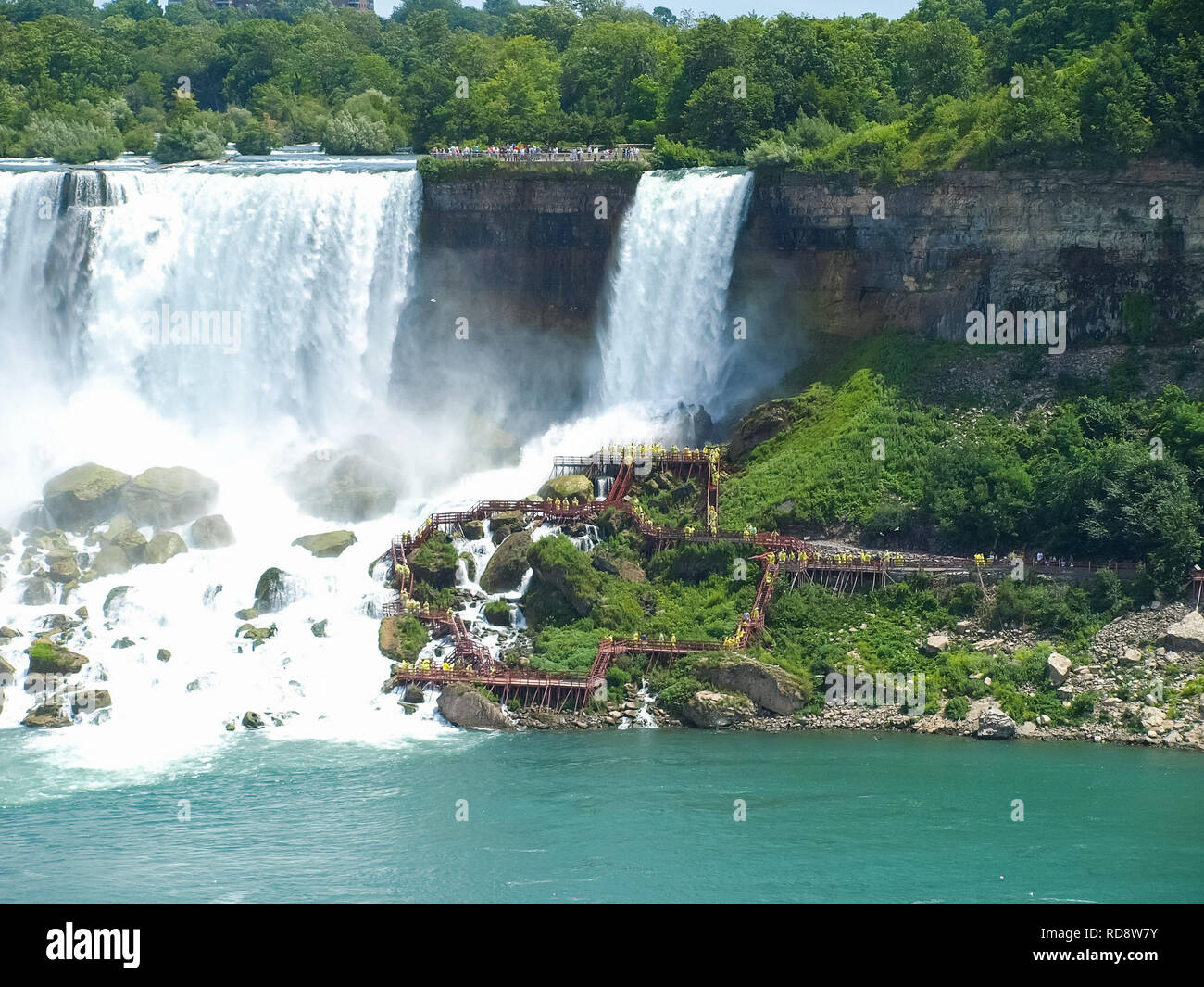 Niagara Falls, a complex of waterfalls on the Niagara River Stock Photo ...