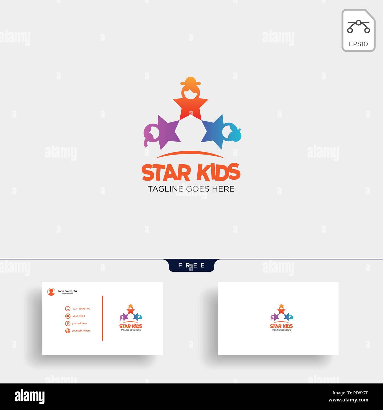 Star Kids Creative idea logo template vector illustration with business ...