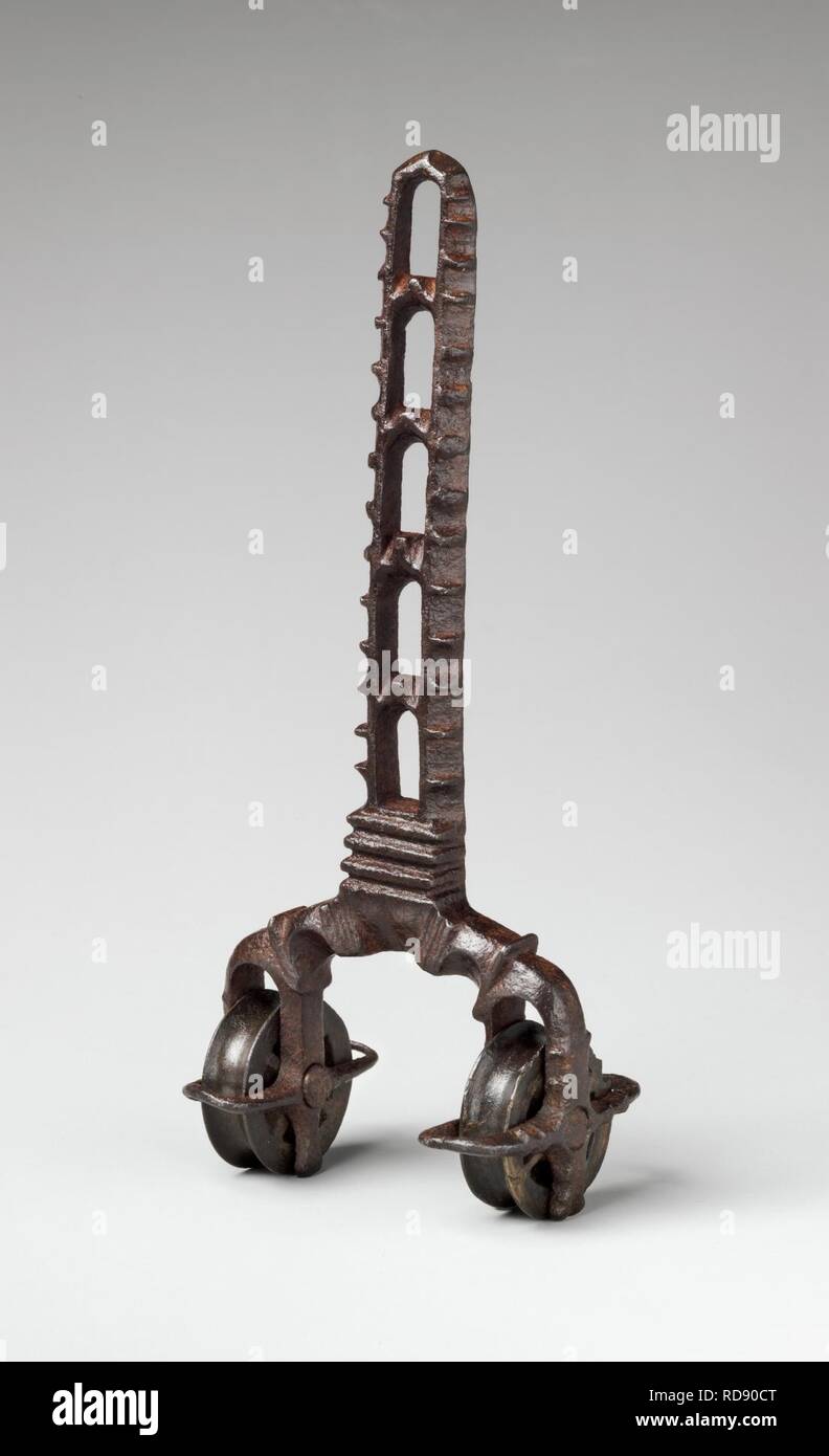 Anchor Plate from a Rope-and-Pulley System to Span a Crossbow Stock ...