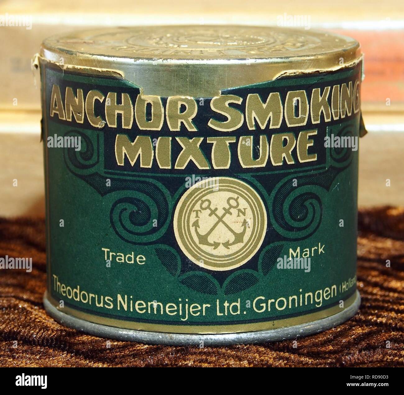 Anchor Smoking Mixture tin, Theodorus Niemeijer Ltd Groningnen Stock ...