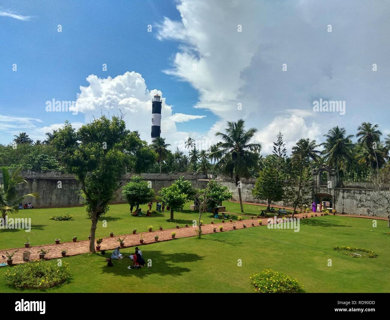 Anchuthengu Fort and Lighthouse Stock Photo - Alamy