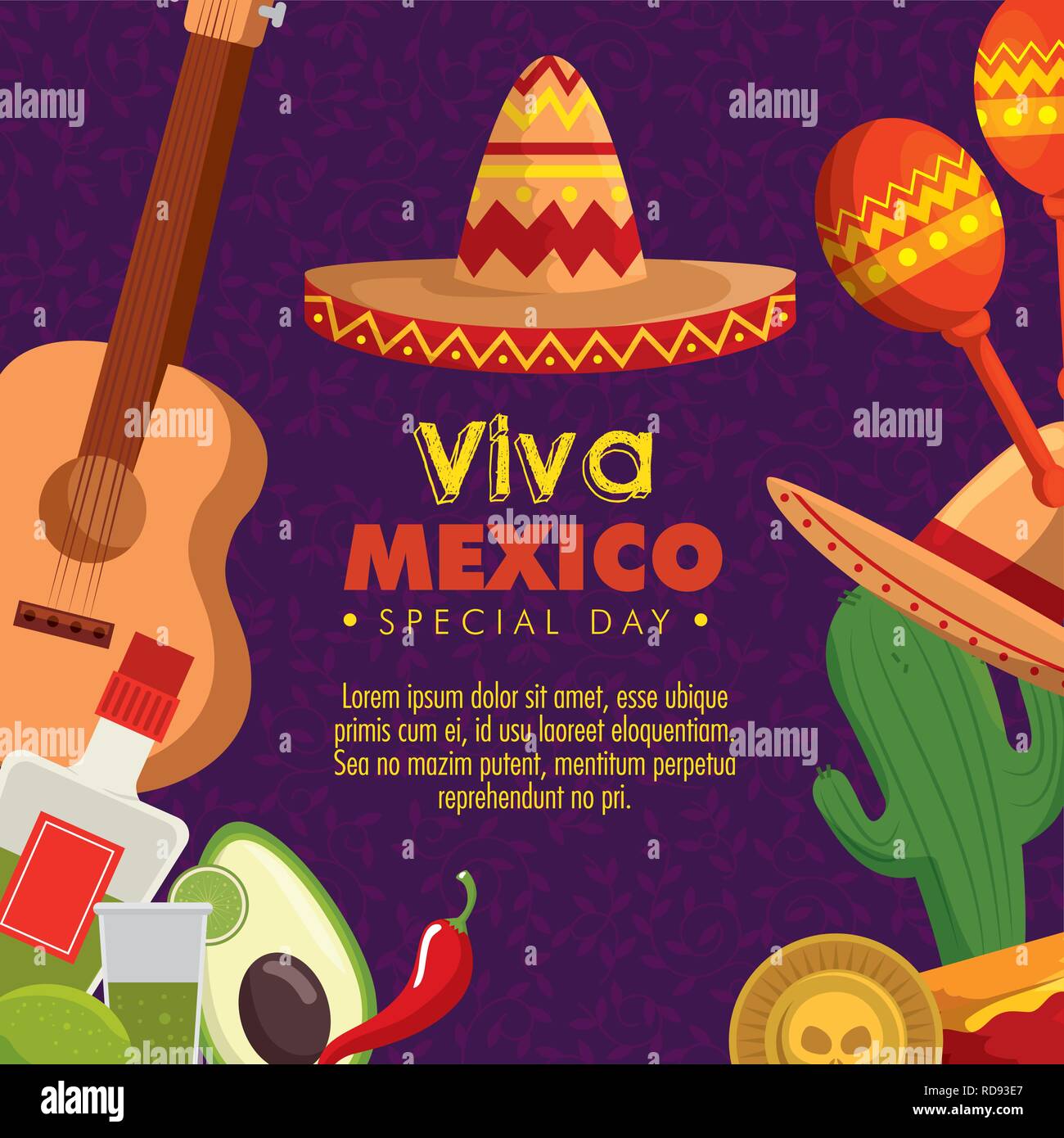 mexico culture event with traditional decoration Stock Vector Image ...